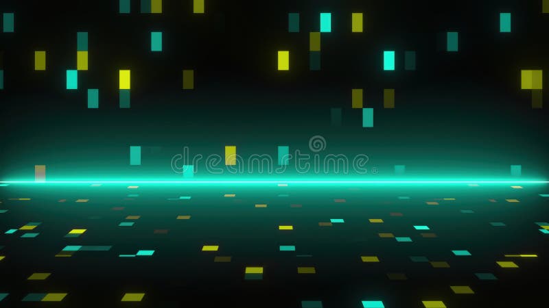 Abstract Technology Background with Blocks and Neon Line Stock ...