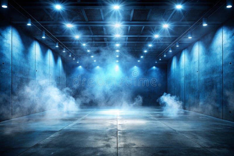 Abstract Technology Background with Blue Cement Floor Stock ...