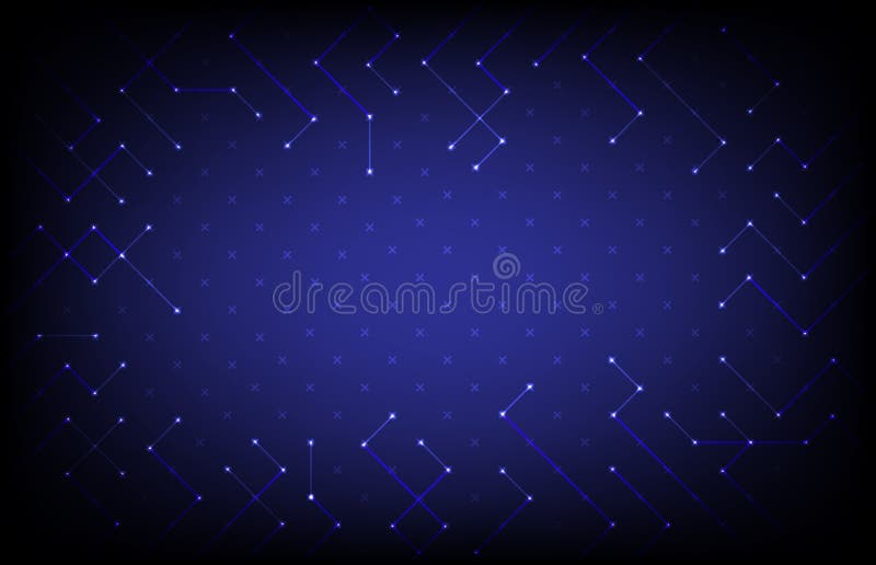 Technology Background of Blue Connection Line Dots Stock Illustration ...