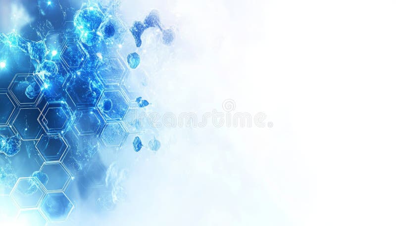 Abstract Technology Background, Blue Digital Energy and Hexagons on ...