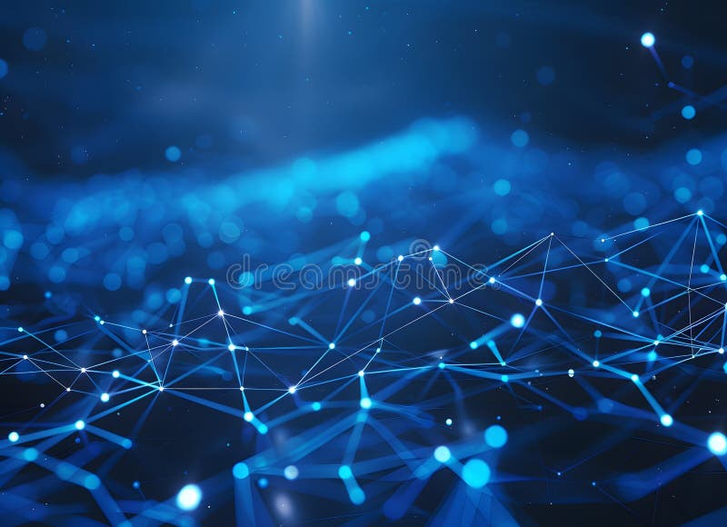 Abstract Technology Background with Blue Glowing Connections Stock ...