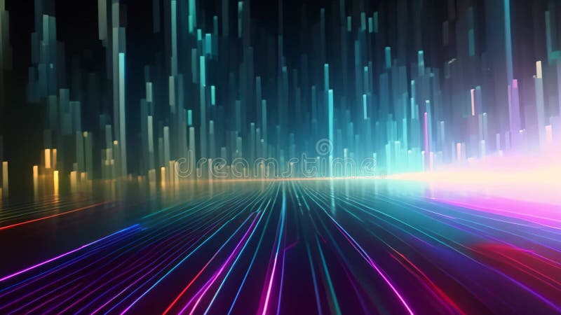 Abstract Technology Background With Blue Glowing Lines 3d Rendering An Abstract Technology
