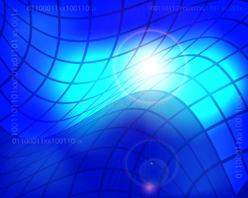 Abstract Technology Background with Blue Glowing Squares. Concept ...