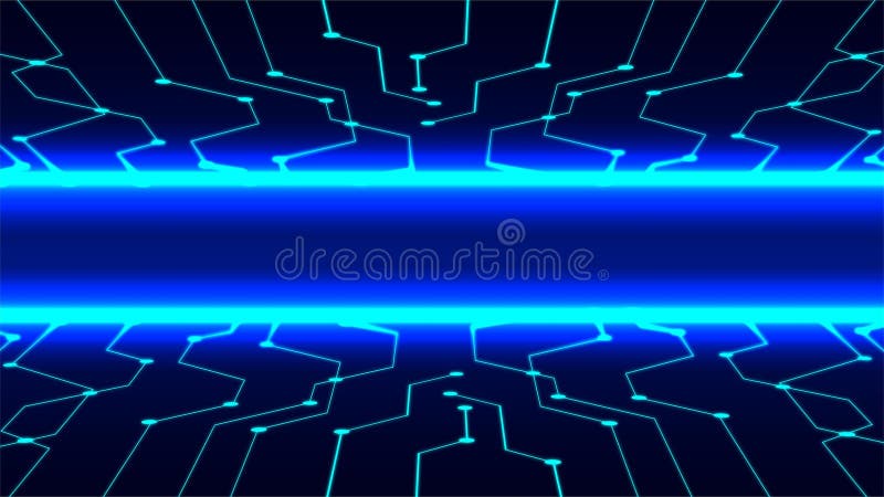 Abstract Technology Background with Blue Neon Lights. Vector ...