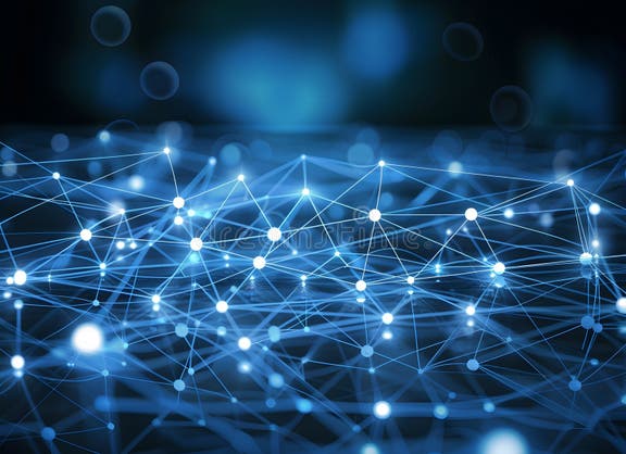 Abstract Technology Background with Blue Network Connections Stock ...