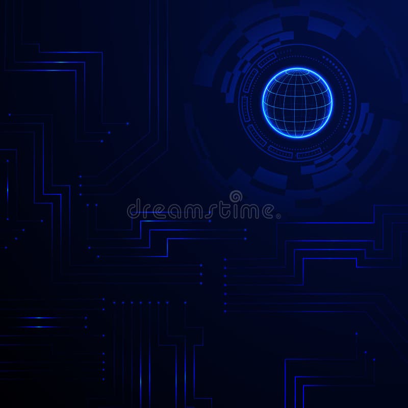 Abstract Technology Background with Lines, Circles and Icons. Growth ...