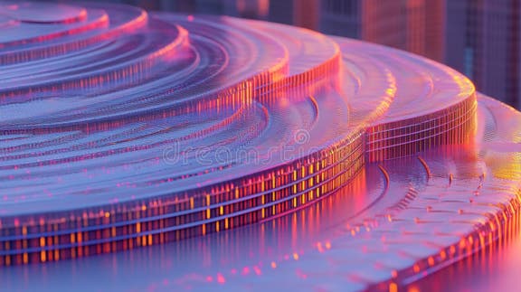 Abstract Technology Background, Brightly Colored Geometric Shapes ...