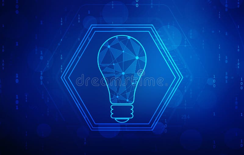 Abstract Technology Background Bulb Illustration on Technology ...