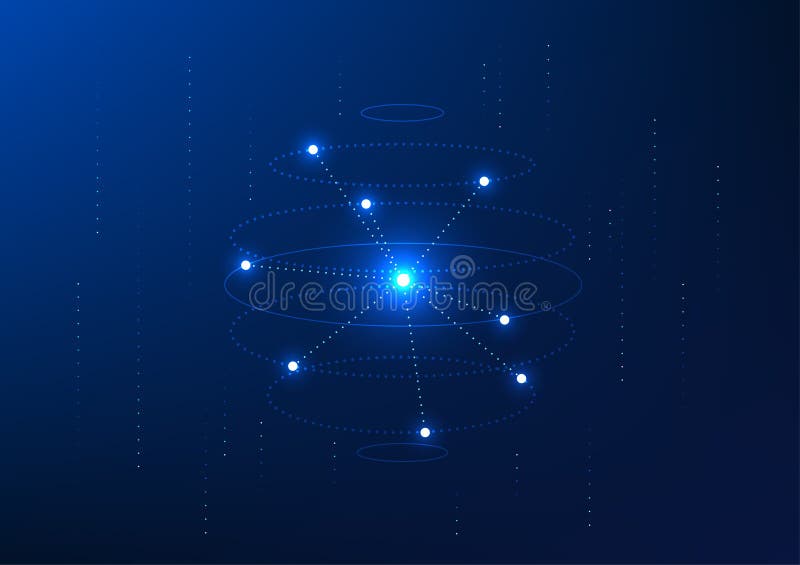 Abstract Technology Background with a Center Point Expanding into a ...