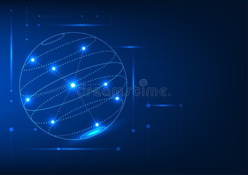 Abstract Technology Background with a Center Point Expanding into a ...