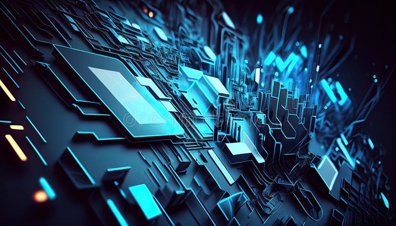 Abstract Technology Background, Chip Circuit CPU Motherboard ...