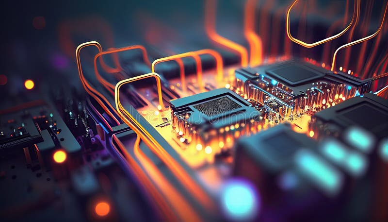 Abstract Technology Background, Chip Circuit CPU Motherboard ...