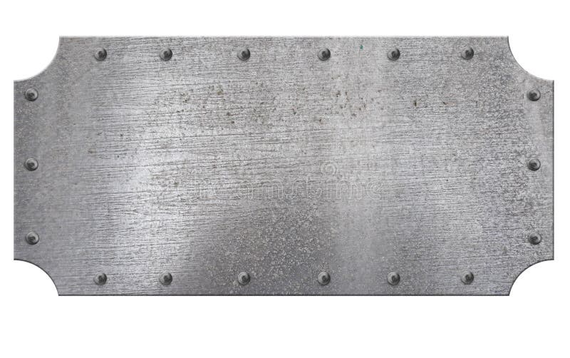 Old Silver Metal Plate with Rivets Stock Image - Image of background ...