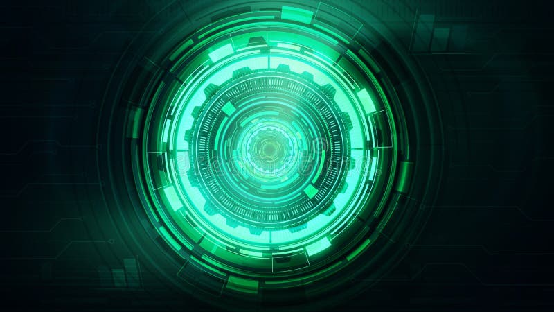 Abstract Technology Background with Circles Stock Illustration ...