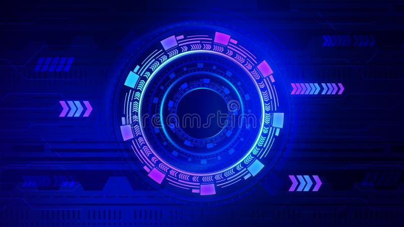 Abstract Technology Background with Circles Stock Illustration ...
