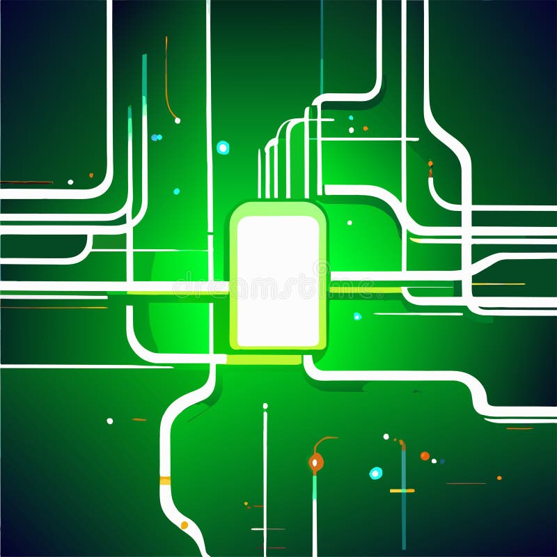 Abstract Technology Background With Circuit Board And Copy Space Vector Illustration Stock