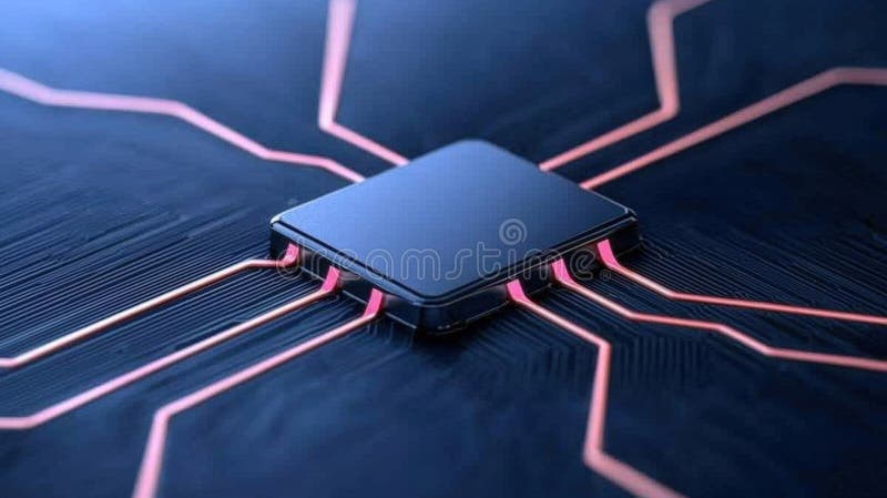 Abstract Technology Background with Circuit Board Design and Processor ...