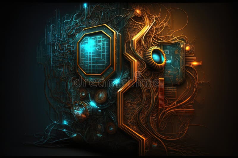 Abstract Technology Background with Circuit Board and High Tech ...