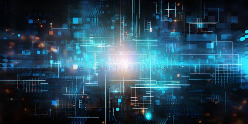 Digital Abstract Technology. Programming Script Binary Coding Snippet on Glowing Software ...