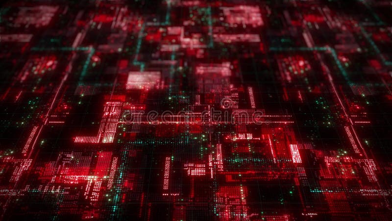 Abstract Technology Background of Circuit Electric Signal and Digital ...