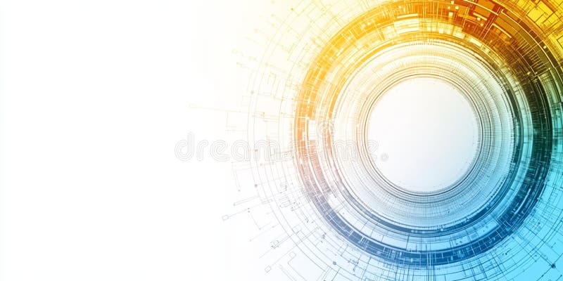Abstract Technology Background Circular Design Digital Art Modern ...