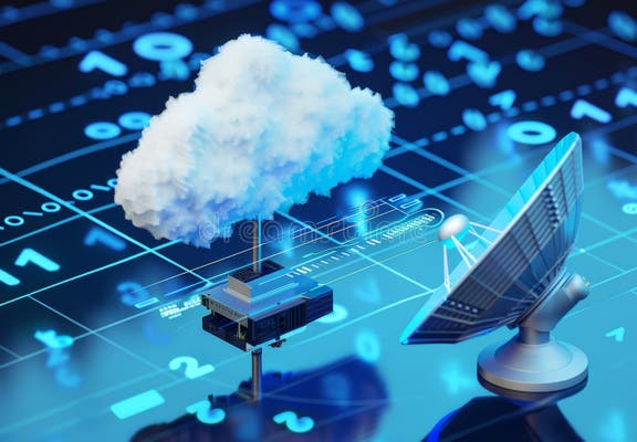 An Abstract Technology Background with Cloud Computing Concept. Stock Image - Image of tablet ...