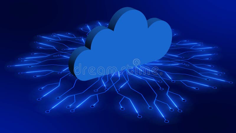 Abstract Technology Background - Cloud System Sci Fi Design Concept Stock Illustration ...