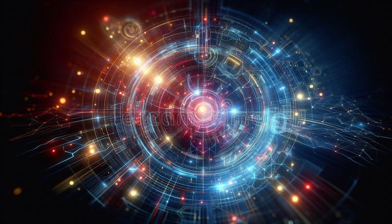 Abstract Technology Background with Colorful Light Effects Stock ...