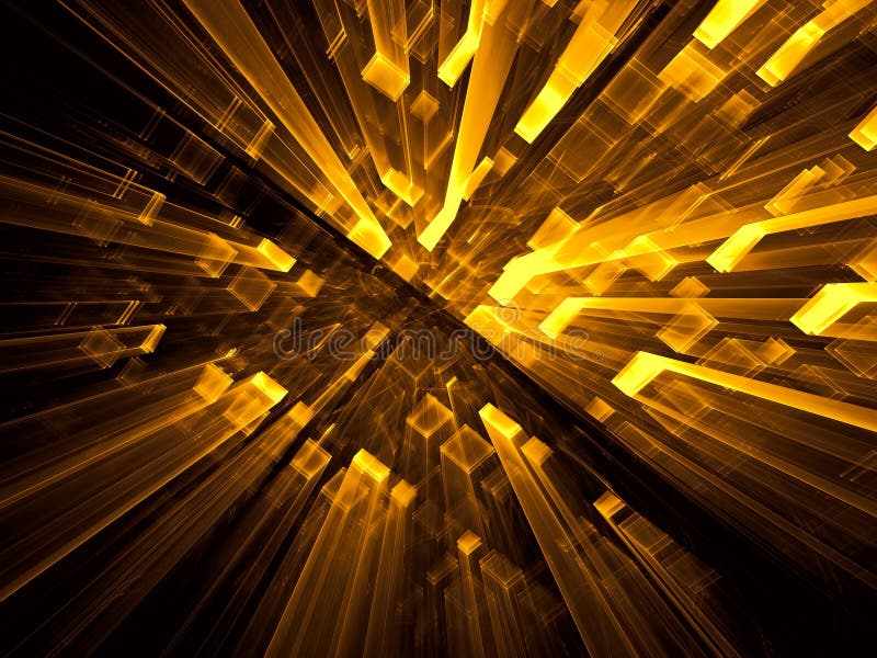 Abstract Golden Technology Background with Perspective - Digital Stock ...