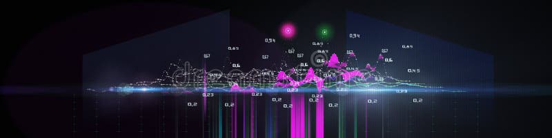 Abstract Technology Background With Connecting Dots And Lines Visual Presentation Of Analytics