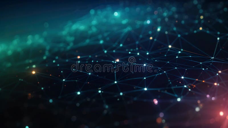 Abstract Technology Background with Connection Lines and Dots. 3D Rendering, Abstract Digital ...