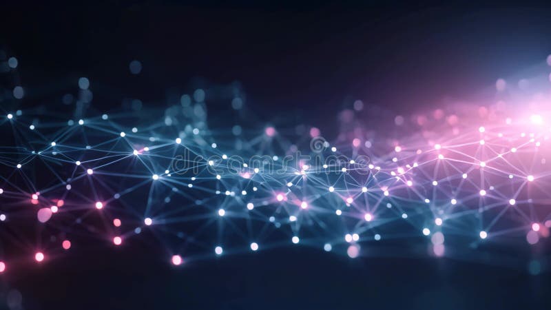 Abstract Technology Background with Connection Lines and Dots. 3D Rendering, Abstract Digital ...