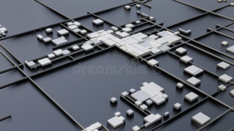 Abstract Technology Background with Cubes Stock Illustration ...