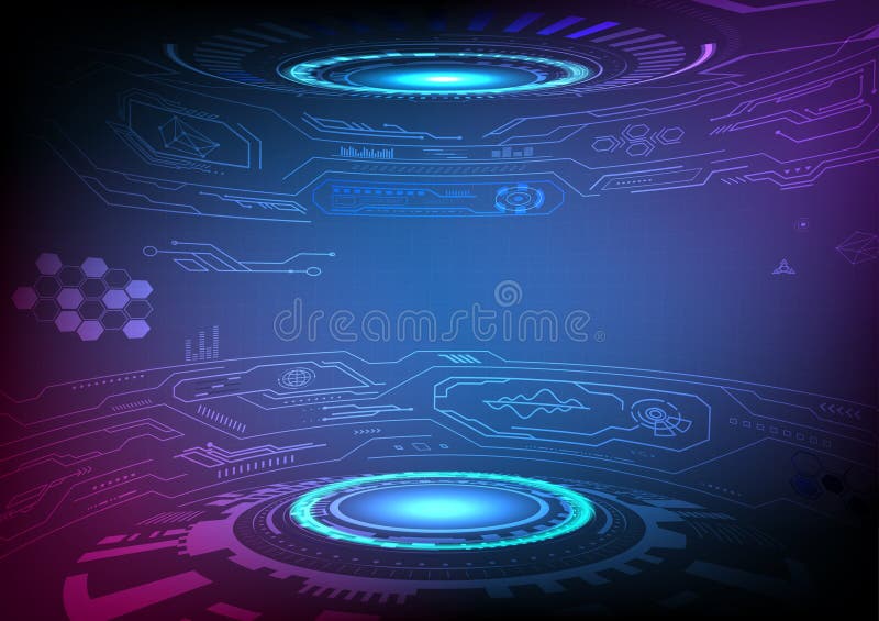 Abstract Technology Background Curved Screen Perspective Electronic ...