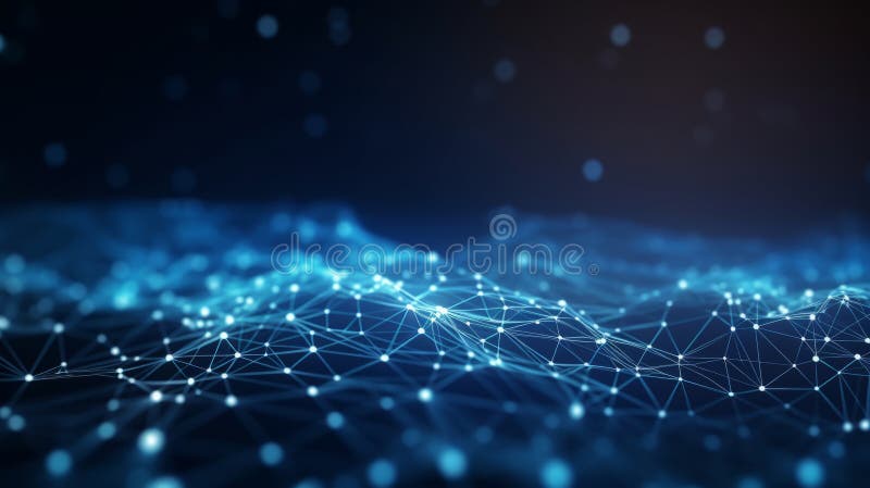 Abstract Technology Background with a Cyber Network Grid and Connected ...