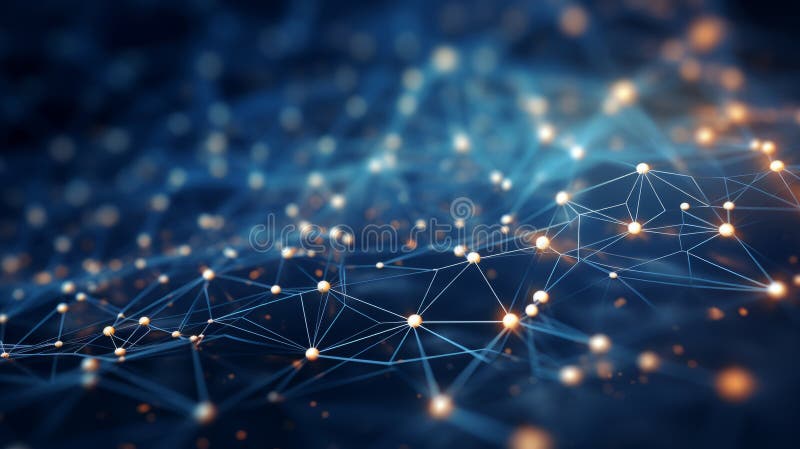 Abstract Technology Background with a Cyber Network Grid and Connected ...