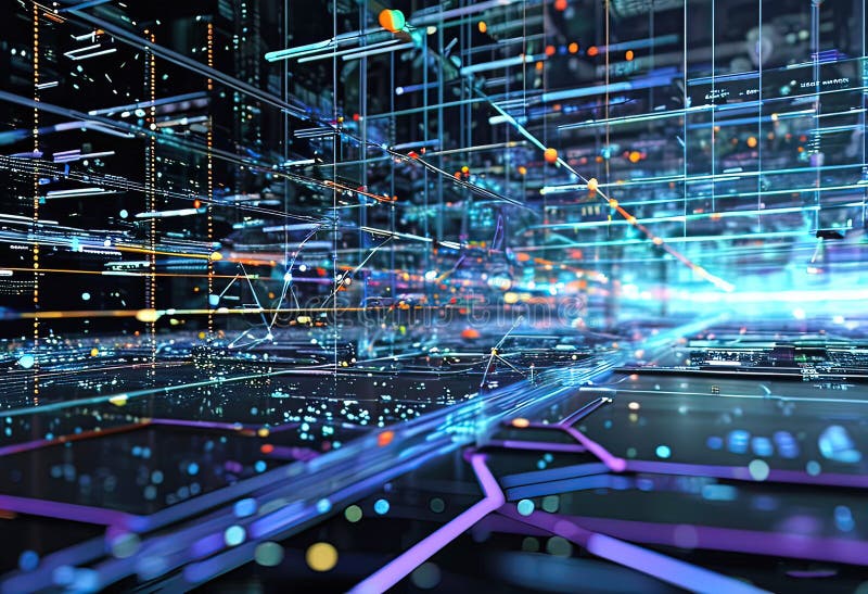 Abstract Technology Background. Cyber ??technology AI Technology Wired ...