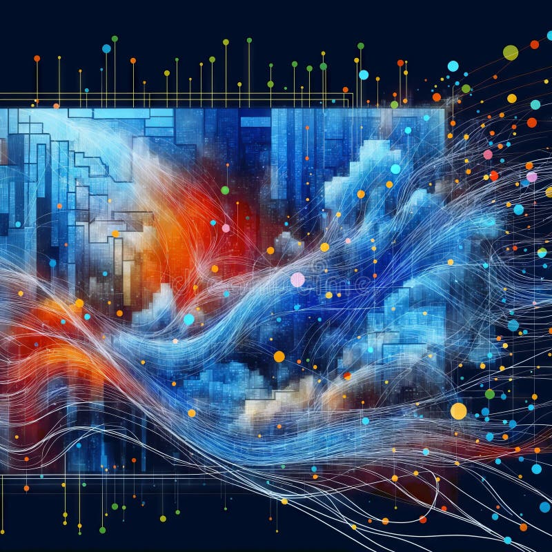 Abstract Technology Background. 3D Illustration with High-tech Concept ...