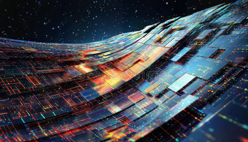 Cyber Realm: Abstract Technology Background, Cyberspace Concept ...