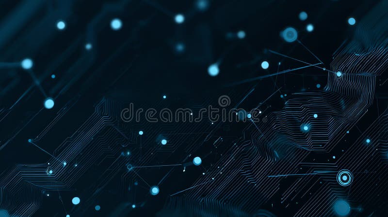 Abstract Technology Background Dark Blue Circuit Network Stock ...