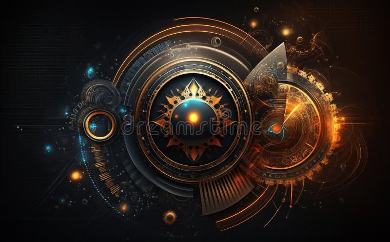 Abstract Dark Technology Background. Cyberspace Concept Stock ...