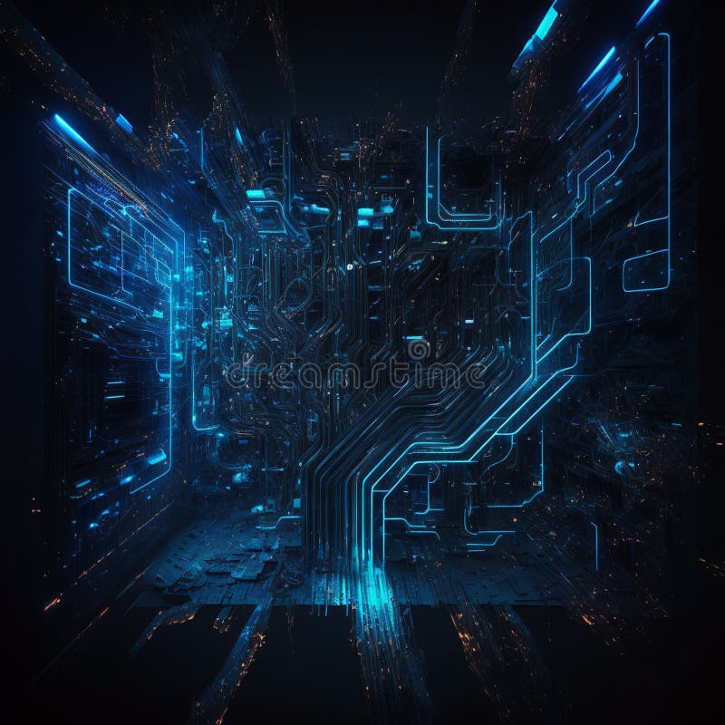 Abstract Technology Background. Data Transfer. AI Generated Stock ...