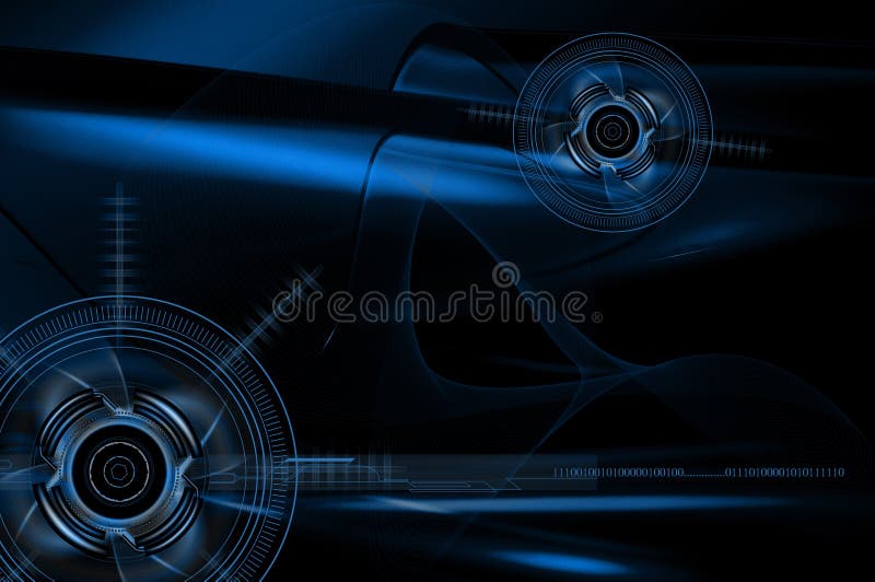 Blue tech background. stock illustration. Illustration of modern ...