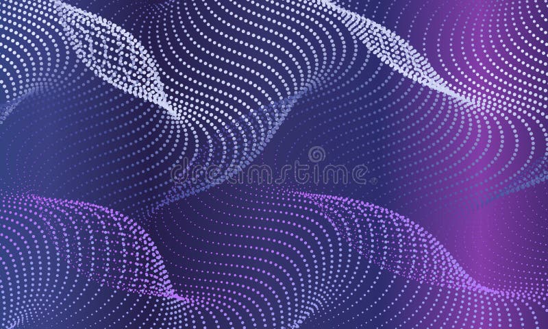 Abstract Technology Background Design. Moving Stream of Particles ...