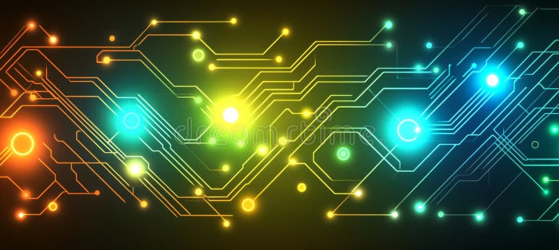 Abstract Technology Background Digital Circuit Board Design with ...