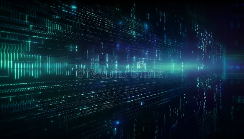 Abstract Technology Background. Circuit Dots, Lines and Binary Data. Generative AI Stock ...