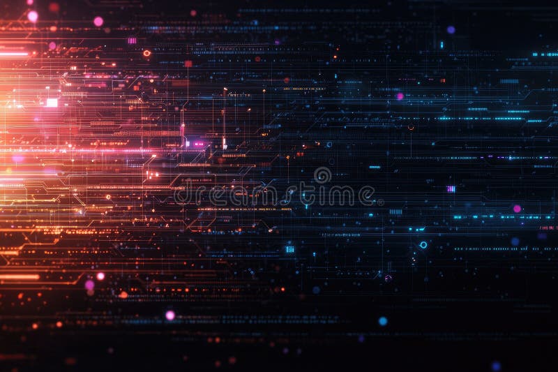 Abstract Technology Background with Digital Elements Stock Image ...