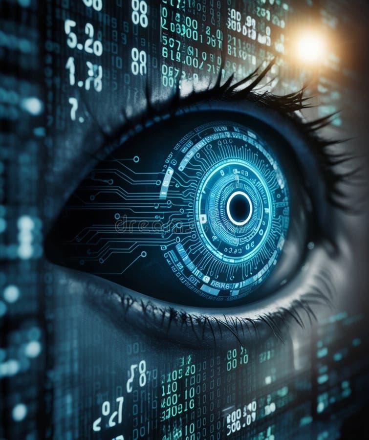 Abstract Technology Background with Digital Eye Biometrics Stock ...