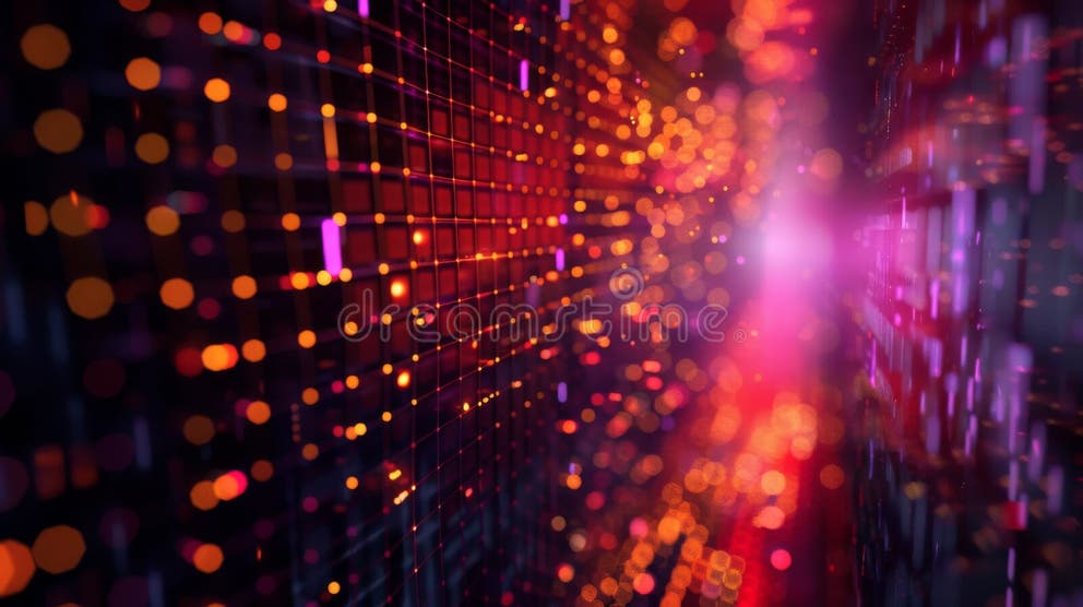 Abstract Technology Background with Digital Lights and Data Flow Stock ...