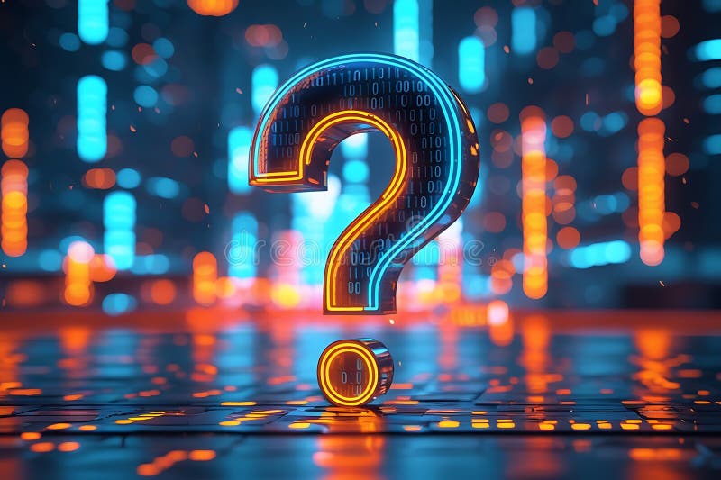 Abstract Technology Background Features a Mesmerizing Blend of Question ...
